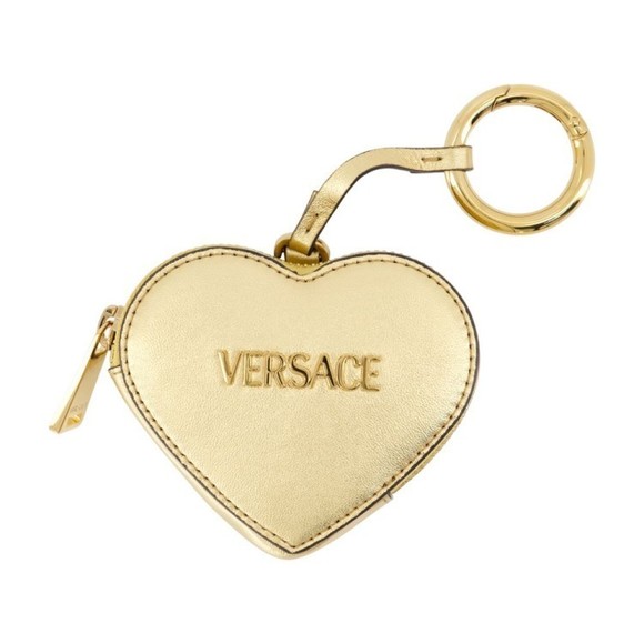 Versace | Accessories | Versace Coin Keychain Leather Gold Nwt | Poshmark